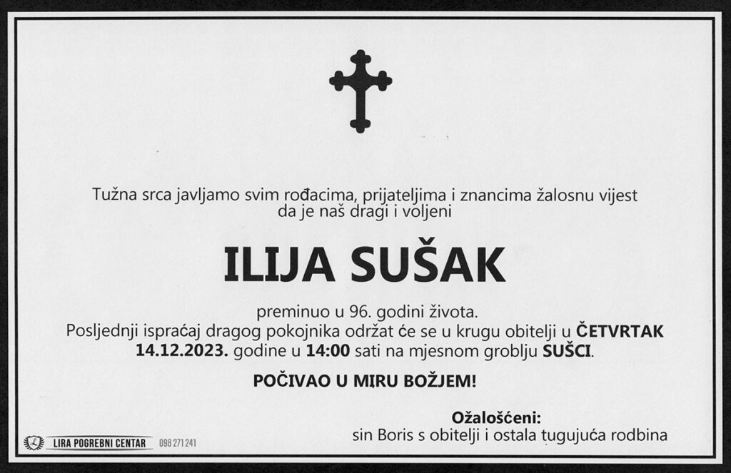 Obavijest o smrti i sprovodu - TV Nasice.com